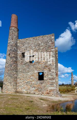 Cornish Engine House at Hallenbeagle Mine near Redruth Cornwall England ...