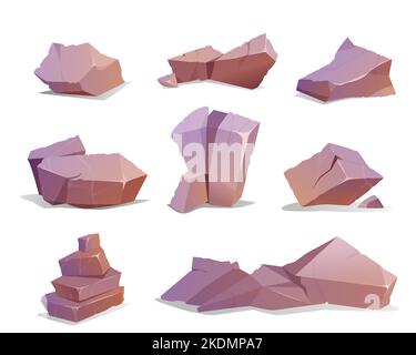 Rock vector cartoon elements. Structure mineral, model natural template ...