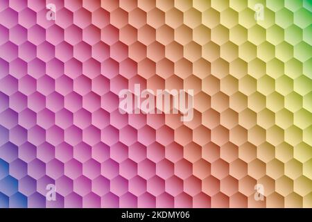 Abstract background with mosaic hexagon shapes. Hexagon stacked mosaic cells. Hexagonal shapes ...