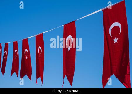 Red Turkey Flag. Decoration during republic day Stock Photo - Alamy