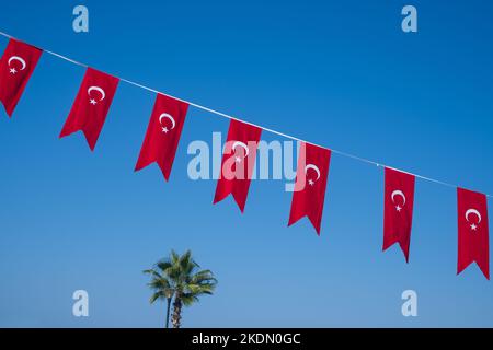 Red Turkey Flag. Decoration during republic day Stock Photo - Alamy