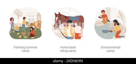 Farming summer camp isolated cartoon vector illustration. Rural ...