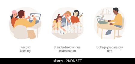 Standardized annual examination isolated cartoon vector illustration ...