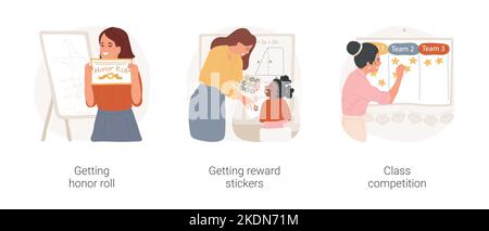 Getting honor roll isolated cartoon vector illustration. Smiling ...