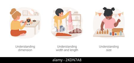 Understanding dimension isolated cartoon vector illustration. Teaching ...
