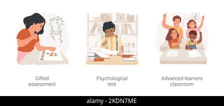 Gifted assessment isolated cartoon vector illustration. Gifted child ...