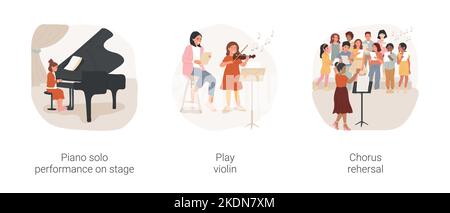 Chorus rehearsal isolated cartoon vector illustration. Music rehearsal ...