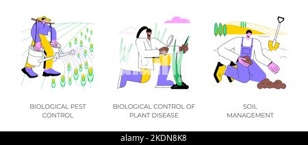 Biological control of plant disease isolated cartoon vector ...