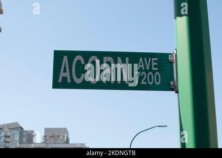 Acorn Avenue sign in Burnaby, British Columbia, Canada Stock Photo - Alamy