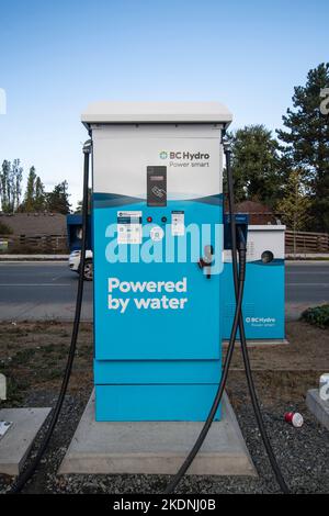 BC Hydro electric vehicle charging station at Saanich Plaza Stock Photo ...