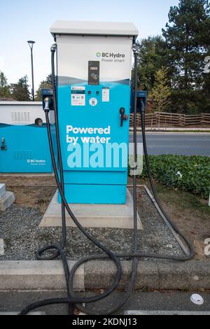 BC Hydro electric vehicle charging station at Saanich Plaza Stock Photo ...