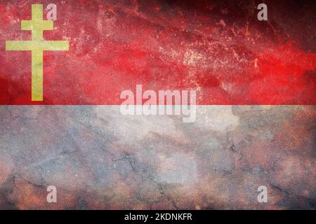 flag of Republic of Alsace Lorraine, Europe at cloudy sky background ...