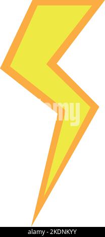 Lightning bolt icon. Cartoon yellow flash symbol isolated on white ...
