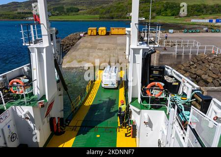 On board the Caledonian MacBrayne Small Isles ferry, the MV Lochnevis ...