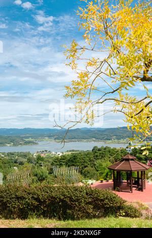 Yesan, Korea - September 10, 2022 : Bongsusan Arboretum green forest ...