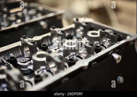 Cylinder heads of automobile engine ready for installation Stock Photo ...