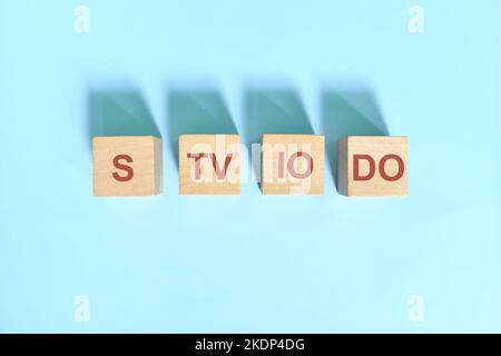 S TV DO basic sentence pattern English grammar concept. Wooden blocks ...