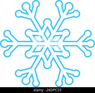 Simple snowflake made of blue lines. Festive decoration for New Year ...