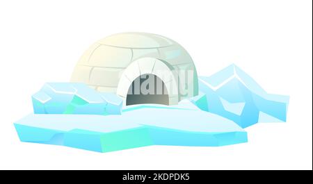 Snow igloo house on ice. Dwelling of northern nomadic peoples in Arctic ...