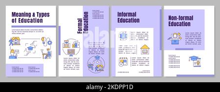 Meaning and types of education purple brochure template Stock Vector ...