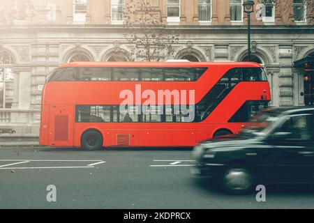 Famous London transport buses. London's red buses in station. Bus of ...