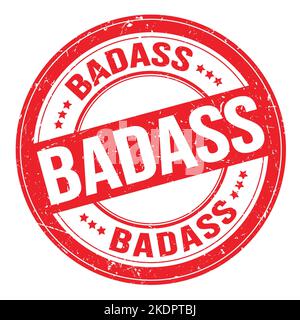BADASS text written on red rectangle stamp sign Stock Photo - Alamy