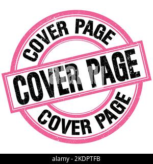 COVER PAGE text written on pink-black round stamp sign Stock Photo - Alamy