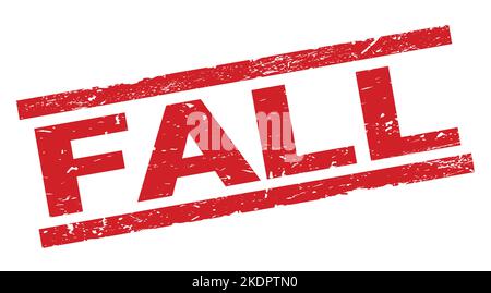 FALL text written on red rectangle stamp sign Stock Photo - Alamy