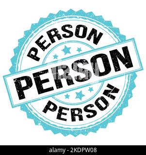 PERSON text written on blue-black lines stamp sign Stock Photo - Alamy