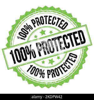 100% PROTECTED text on black grungy rectangle stamp sign Stock Photo ...