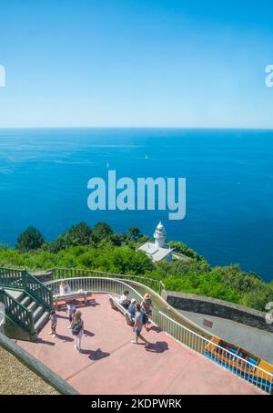 Viewpoint over the sea. Monte Igueldo, San Sebastian, Spain Stock Photo ...