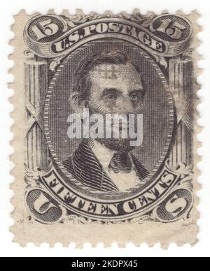 USA - 1861: An 2 cents black postage stamp depicting portrait of Andrew ...