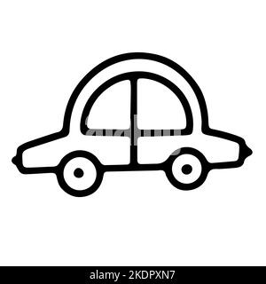 Doodle outline bw car. Sketch scribble style. Hand drawn vector ...