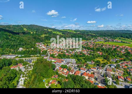 Aerial view to Peissenberg in upper bavarian alpine foreland Stock ...
