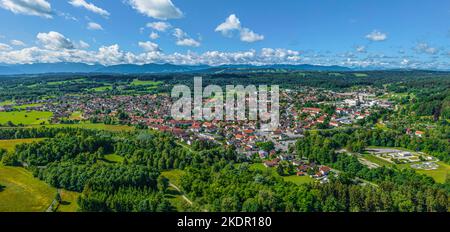 Aerial view to Peissenberg in upper bavarian alpine foreland Stock ...
