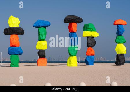 Colorful stack rocks in 974 Park, Qatar Stock Photo - Alamy