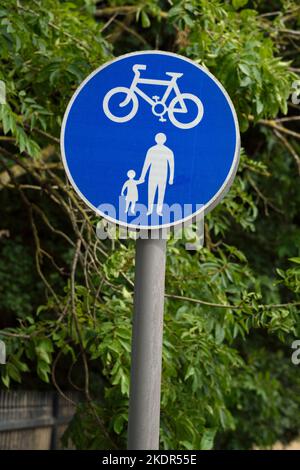 Shared pedestrian and cycle way sign Stock Photo - Alamy