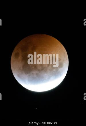 Sydney, Australia. 08th Nov, 2022. The blood moon is seen during a ...