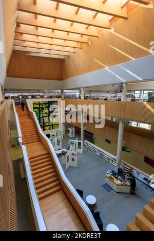 The modern stylish wood-based architecture inside The Hive, a combined ...