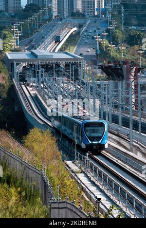 Chongqing rail transit line 5 metro section Stock Photo - Alamy