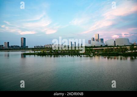 Xi'an Olympic Sports Center and scenery of Bahe River Stock Photo - Alamy