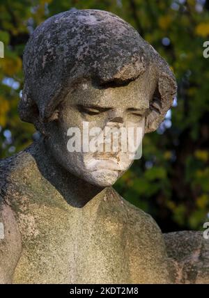 portrait of an eroded faceless gray statue. High quality photo Stock ...