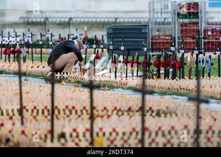 London, UK. 9 November 2022. Crosses in the Field of Remembrance ...