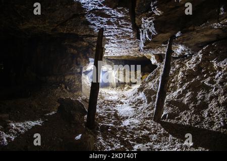 Old abandoned collapsed limestone mine Stock Photo - Alamy
