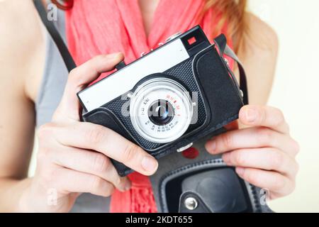 close up hipster women hand usign laptop touchpad while working in cafe ...