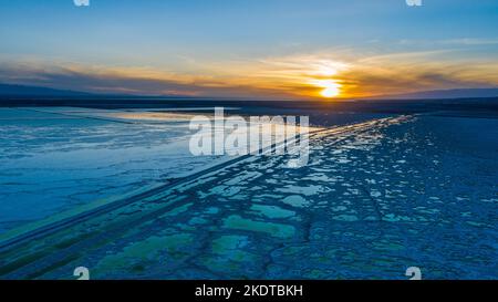 Aerial mountain cliff jade in qinghai lake Stock Photo - Alamy