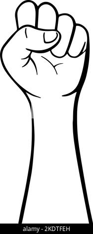 Demonstration, revolution, protest raised arm fist with copy space. Arm ...