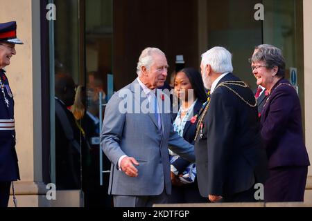 The Lord Mayor of Leeds Councillor Bob Gettings waiting to greet King ...