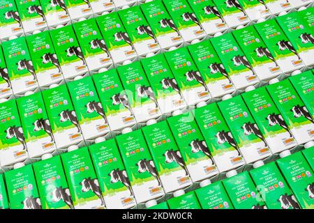 1 Litre paper carton units of Morrison's own-label long-life UHT semi ...