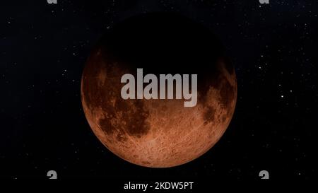 Full lunar eclipse or "blood moon" on the starry sky background Stock ...